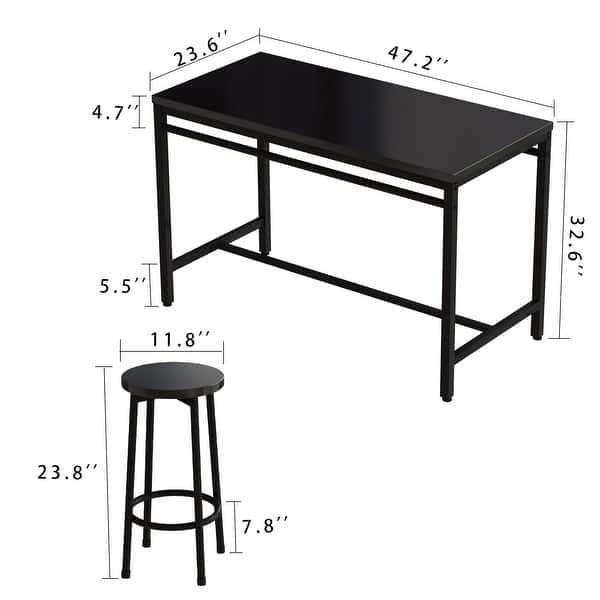 Metal Frame And MDF 5 Piece Table Set And Bar Stools - Bed Bath ...
