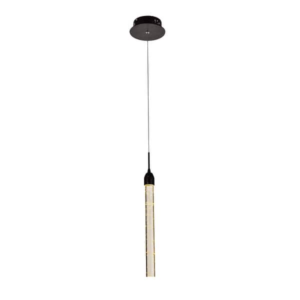 LED Crystal Pendant Lighting with Dark Brown Steel Frame - Bed Bath ...