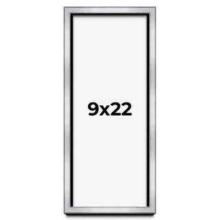 9x22 Shadow Box Frame Silver | 1.375 Inches Deep Real Wood - Bed Bath ...