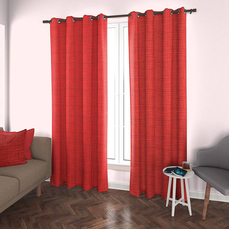 Deco Window 2-Piece Abstract Semi-Blackout Long Door Curtain - 9ft (108 ...