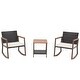 3 Pieces Outdoor Rocker Chair Conversation Set with Coffee Table ...