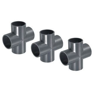 3pcs 1.26" Water Pipe Fittings 4 Way Tee Cross Joint Connectors ...