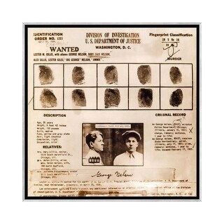 iCanvas "Lester M. Gillis alias 'Baby Face Nelson' Wanted Poster ...