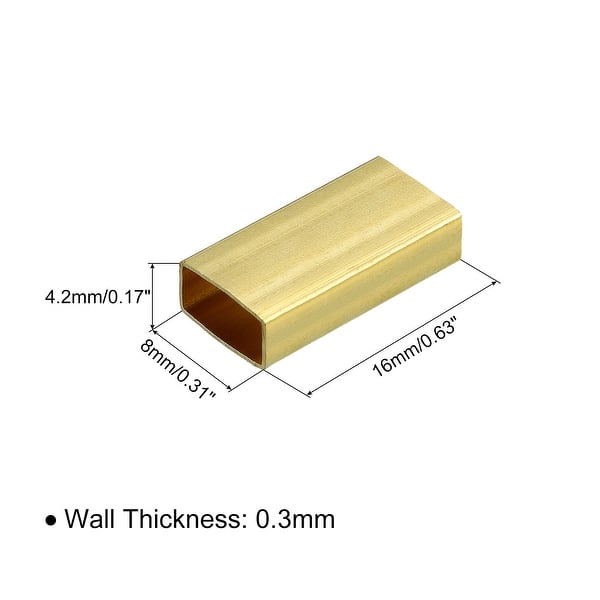 8x4.2x16mm Rectangle Brass Tube Spacer Beads for DIY Making Crafts ...