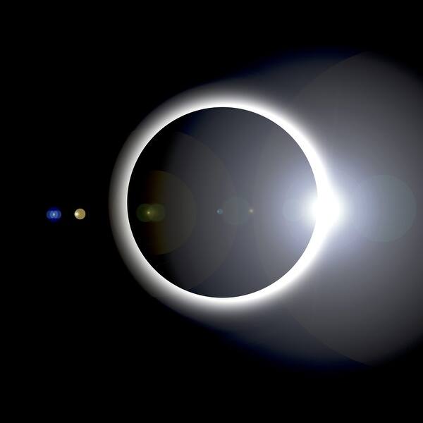 An Artists Depiction Of A Solar Eclipse. The Moon Obscures The Sun With ...