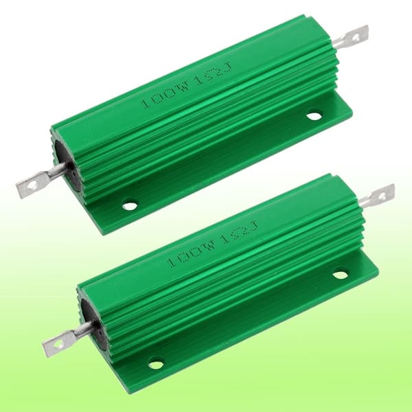 2 Pcs 100W 1 Ohm Screw Tap Mounted Aluminum Housed Wirewound Resistors ...