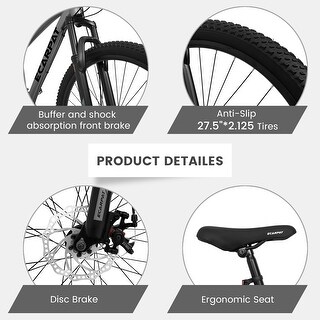 27 Inch Mountain Bike 21 Speed, Suspension Fork, Aluminum Frame Disc ...