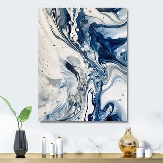 Designart "Blue And Grey Ethereal Elixir IV" Abstract Shapes Large ...
