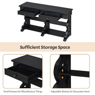 Rectangular Wood Corridor Console Table Entryway Table w/Drawers - Bed ...