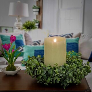 National Tree Company 16 in. Spring Button Leaf Table Wreath - 16 in ...
