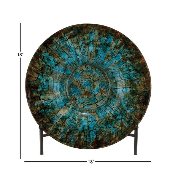 Green Glass Handmade Mosaic Inspired Geometric Charger with Stand - Bed ...