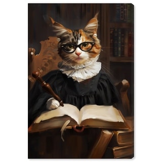 Judge Kitty Canvas Quirky Cat Art Prints By Notoriart - Bed Bath ...
