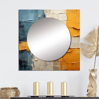 Designart "Paper Quilt II" Abstract Collages Wall Mirror - Abstract ...