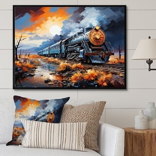 Designart "Abstract Train Sublime Landscapes II" Transportation Framed ...