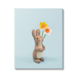 Stupell Spring Bunny Floral Daffodils Canvas Wall Art by Lemon & Sugar ...