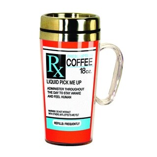 Coffee RX Prescription Insulated Travel Mug with Lid 16 Ounce Coffee ...