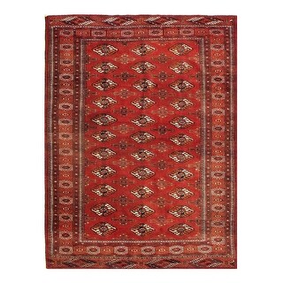 Rust Russian Turkman Rug - 4'9'' x 6'4'' - Red - 6'4'' x 4'9'' - Bed ...