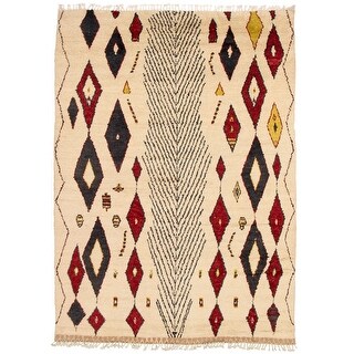 ECARPETGALLERY Hand-knotted Pak Finest Marrakesh Ivory Wool Rug - 8'11 ...