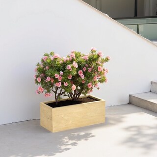 MGO Handmade Rectangle Planter Box, Antique Brown Finish - Bed Bath ...