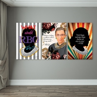 "Homage to RBG 1&2&3" Frameless Free Floating Tempered Glass Panel ...