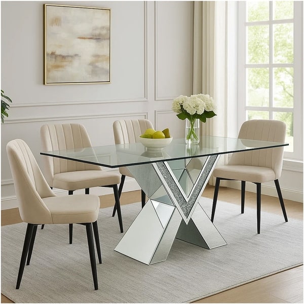 crystal dining room table