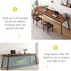 63-inch Walnut Mid-Century Long Desk Table for Home Office - 2-Person ...