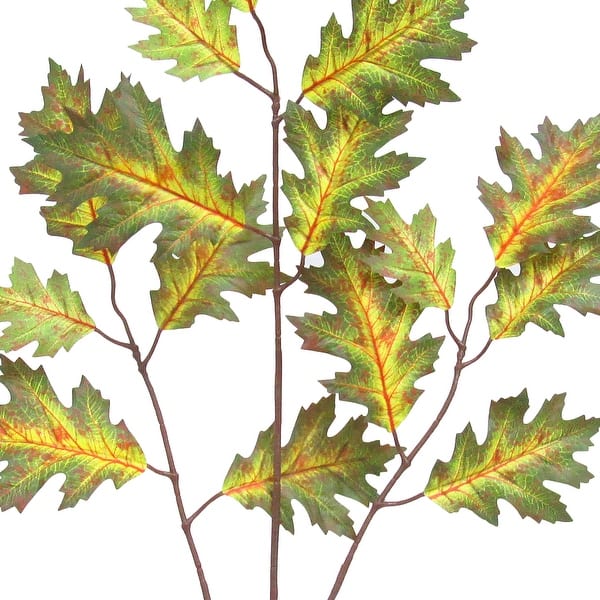 Set of 24 Artificial Oak Leaf Stem Plant Greenery Spray Branch 23in ...