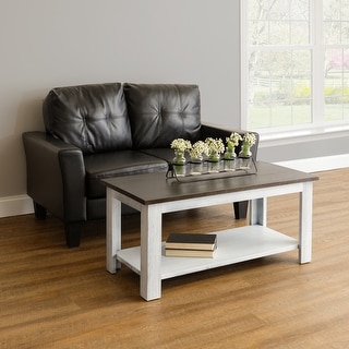Logan Traditional 40-inch Wide Coffee Table with Shelf - Bed Bath ...