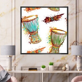 Designart "Traditional Tam Tam Drums IV" Bohemian & Eclectic Framed ...