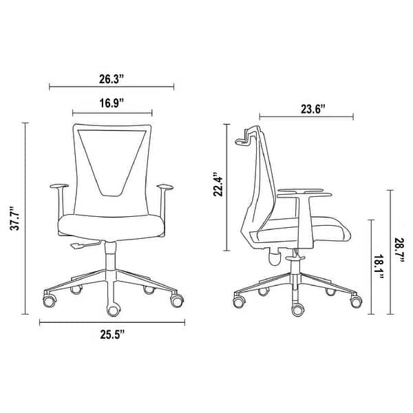 Cox Office Chair with Nylon Base Black and Fixed Armrest - Bed Bath ...