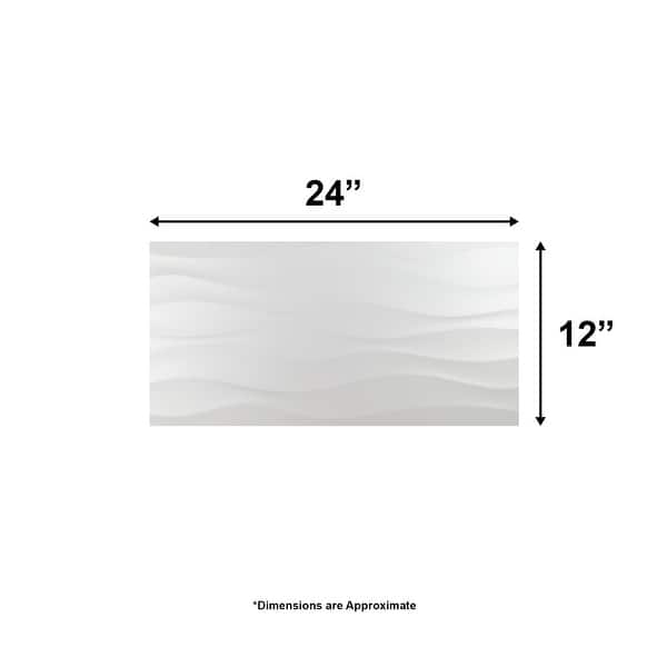 Silom White 12" x 24" 3D Textured Wall Tile Glossy/Matte - Bed Bath ...