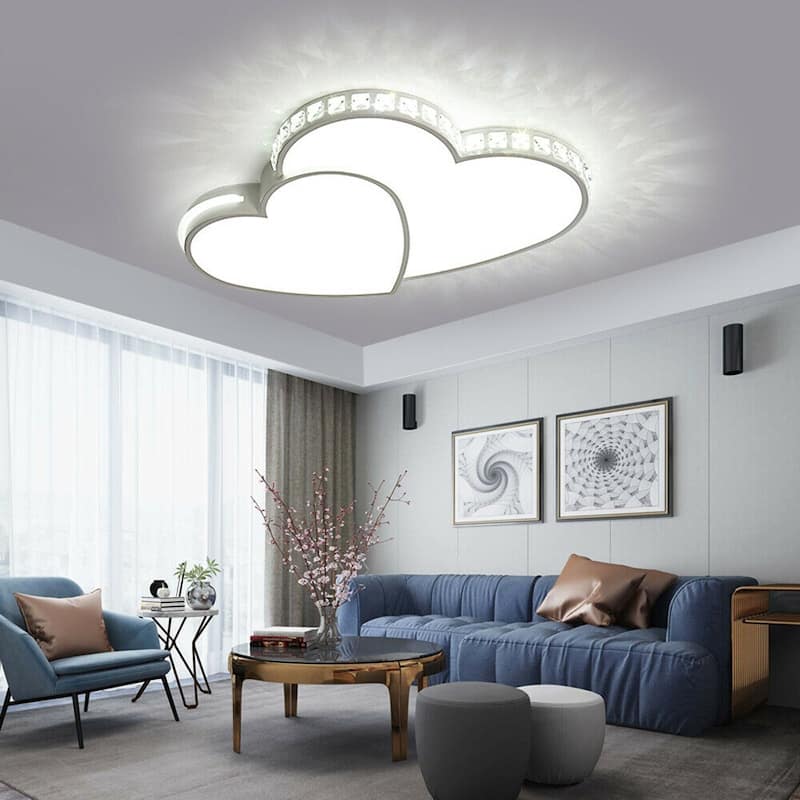 Crystal Heart-shaped LED Ceiling Light Flush Mount - 20.47*15.75*2.36 ...