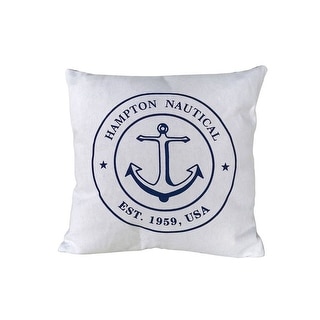 Decorative White Hampton Nautical with Anchor Throw Pillow - 16" - Bed ...