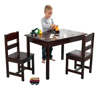 Wooden Rectangular Table & 2 Chair Set for Kids, Espresso - Bed Bath ...