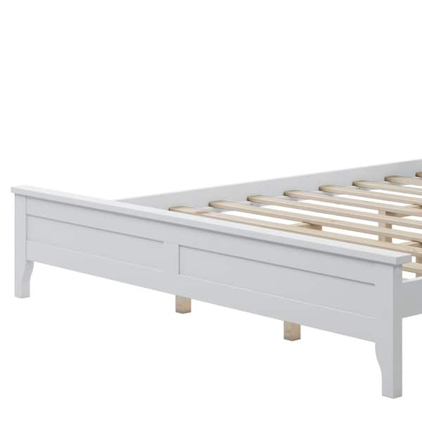 Modern Simple White Solid Wood Platform Bed Frame - On Sale - Bed Bath ...