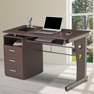 Topcraft Computer Desk with 3 Drawers & Keyboard Tray - Bed Bath ...