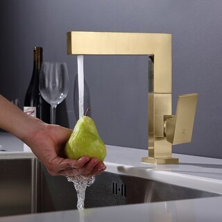 Brushed Gold Single Handle Right-Angled Design Faucet for Bathroom Sink ...