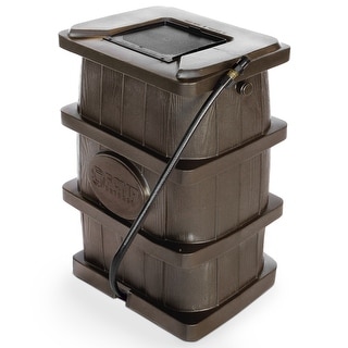 FCMP Outdoor WG4000 45 Gal Wood Grain Rain Water Catcher Barrel ...