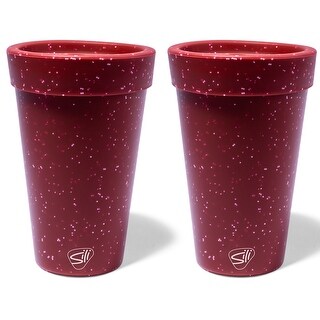 Silipint: Silicone 16oz Coffee Tumblers: 2 Pack Red Speckled ...