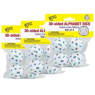(3 Pk) 30-Sided Alphabet Dice 4 Colors - Bed Bath & Beyond - 28073065