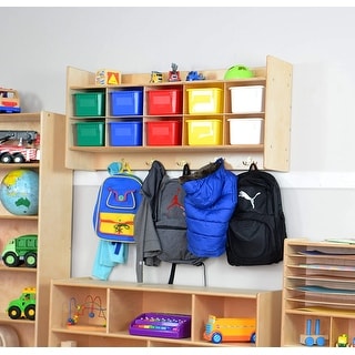 Contender 10 Section Storage Cabinet with Assorted Plastic Bins, Birch ...