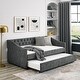 Bunk Bed Twin Size Upholstered Tufted Sofa Bed with Trundle - Bed Bath ...