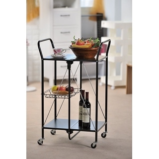 Apollo Hardware Folding Utility and Kitchen Cart with 2 inch rubber ...