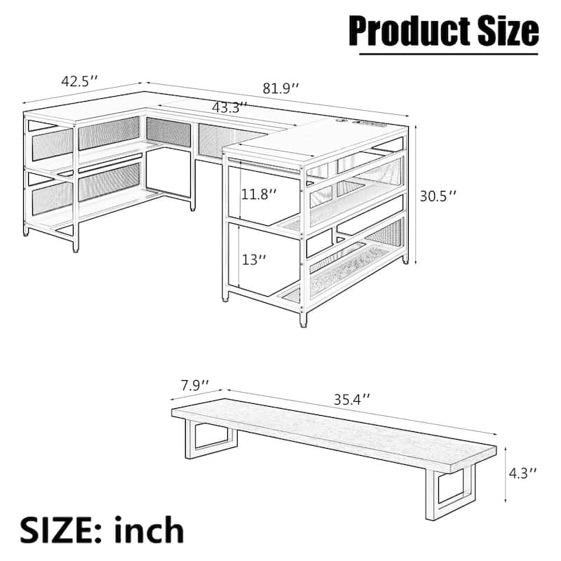 u desk dimensions