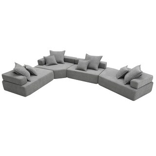 Modular U Shaped Floor Sofa Irregular-shaped Recliner Sofa, Gray - Bed ...