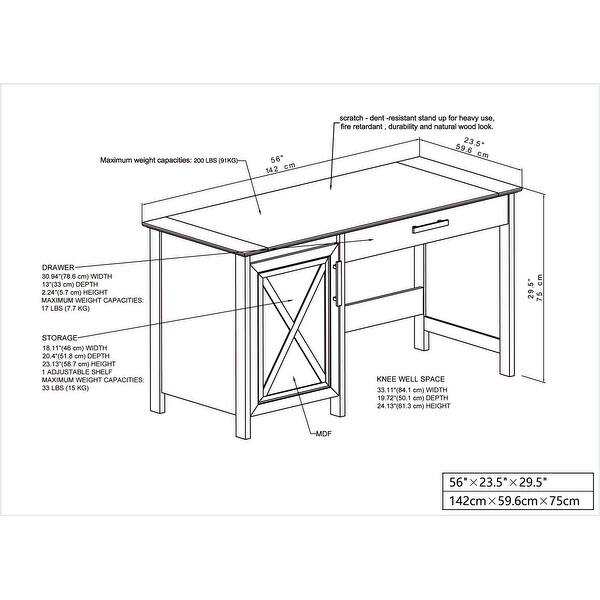 Saint Birch Houston 56-inch Writing Desk - Bed Bath & Beyond - 32124017