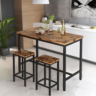Kitchen Table Set for 2, Bar Table Set with Seating and Storage, 3 ...