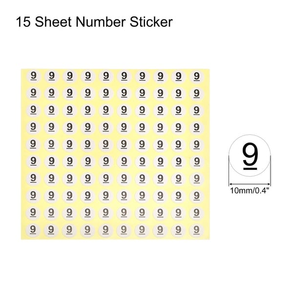Number Stickers Number Label Self Adhesive Marked Stickers, 15 Pack ...