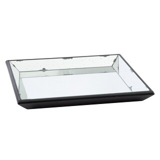 24 Inch Square Decorative Tray with Mirrored Surface, Modern Style ...