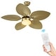 Moasis 52" Palm Leaf Ceiling Fan with Light Tropical Style with Remote ...